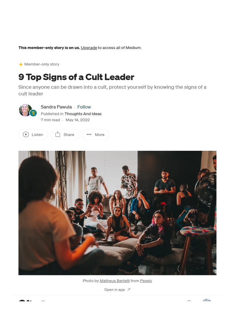 9 Top Signs of A Cult Leader. Since Anyone Can Be Drawn Into A Cult ...