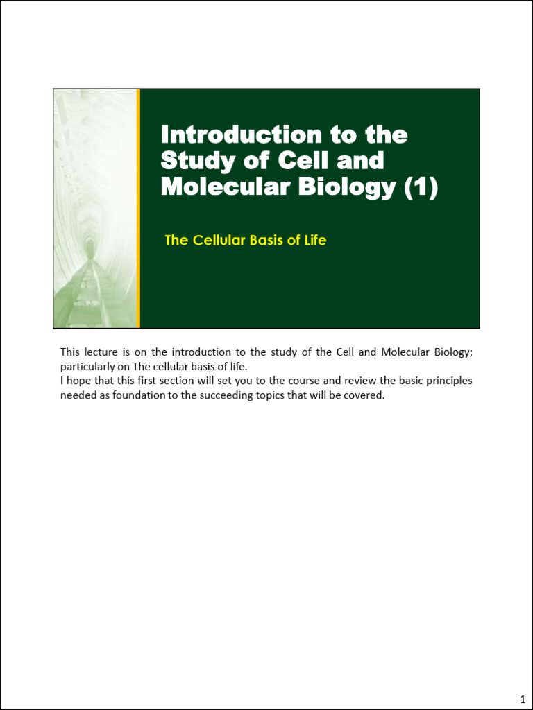 Introduction to Cell Biology Basics | PDF | Cell (Biology) | Organisms