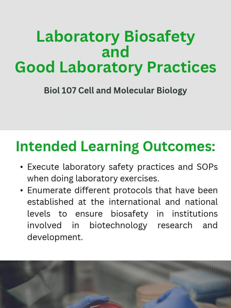 GLP and Biosafety | PDF | Wellness