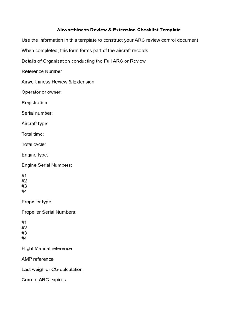 Airworthiness_Review_Template | PDF | Aviation | Transport