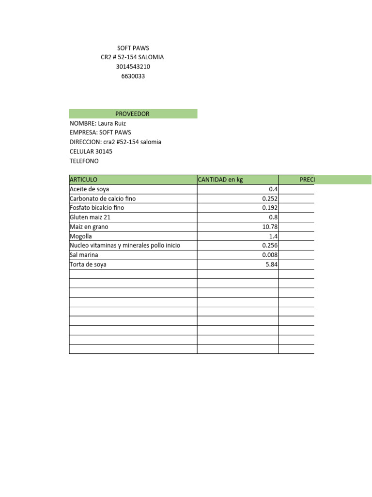 Orden de Compra-Pollo | PDF