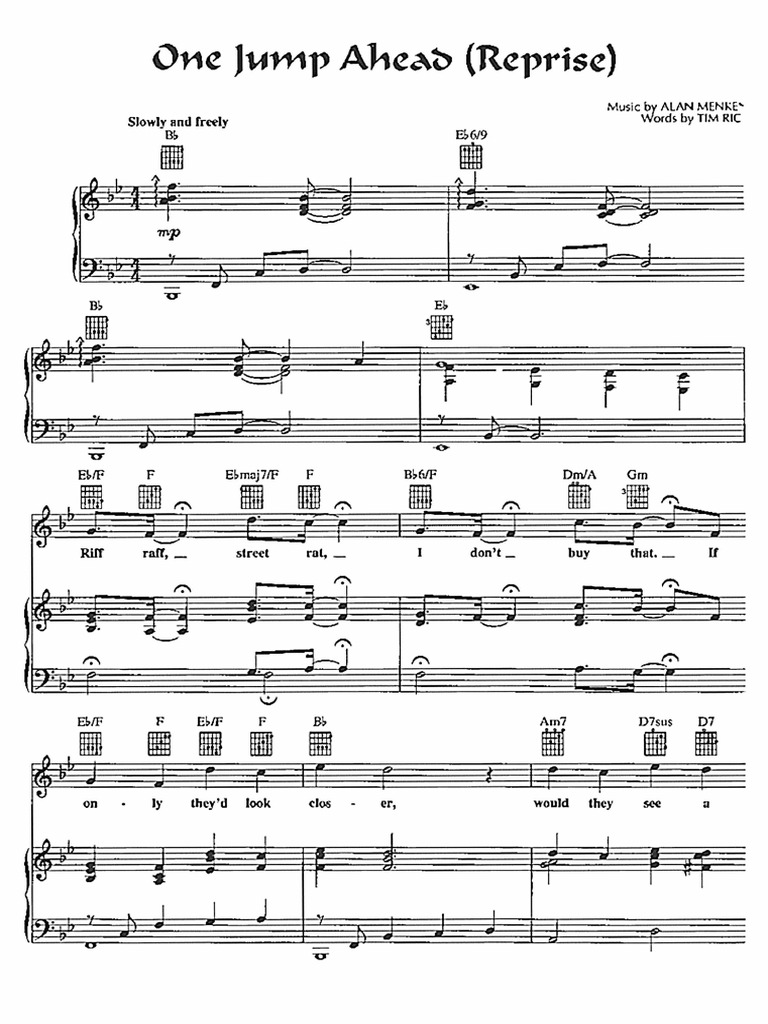 Aladdin One Jump Ahead Reprise | PDF