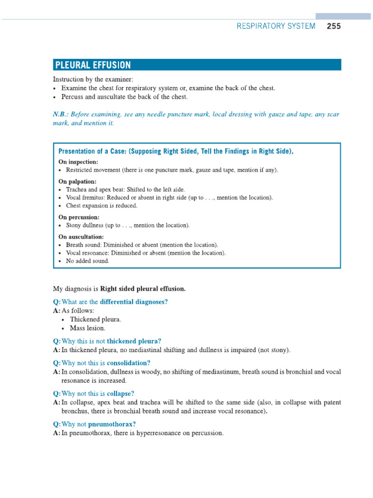 Pleural Effusion Abdullah sir Long Case Short Case | PDF | Pulmonology ...
