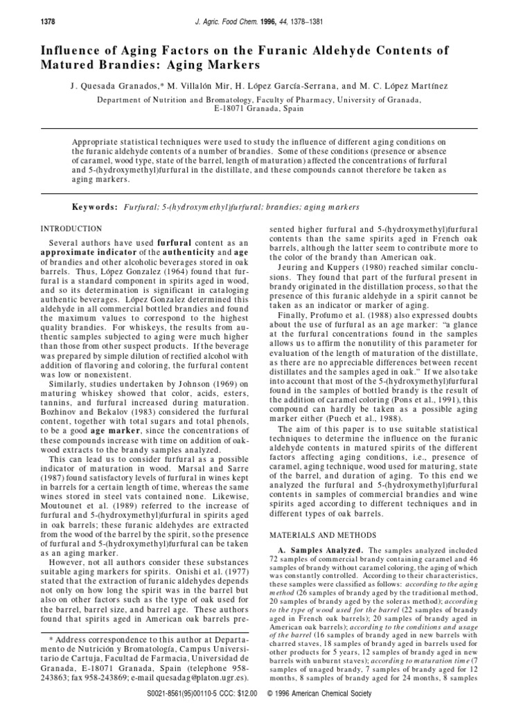 Aging Markers | PDF | Brandy | Barrel