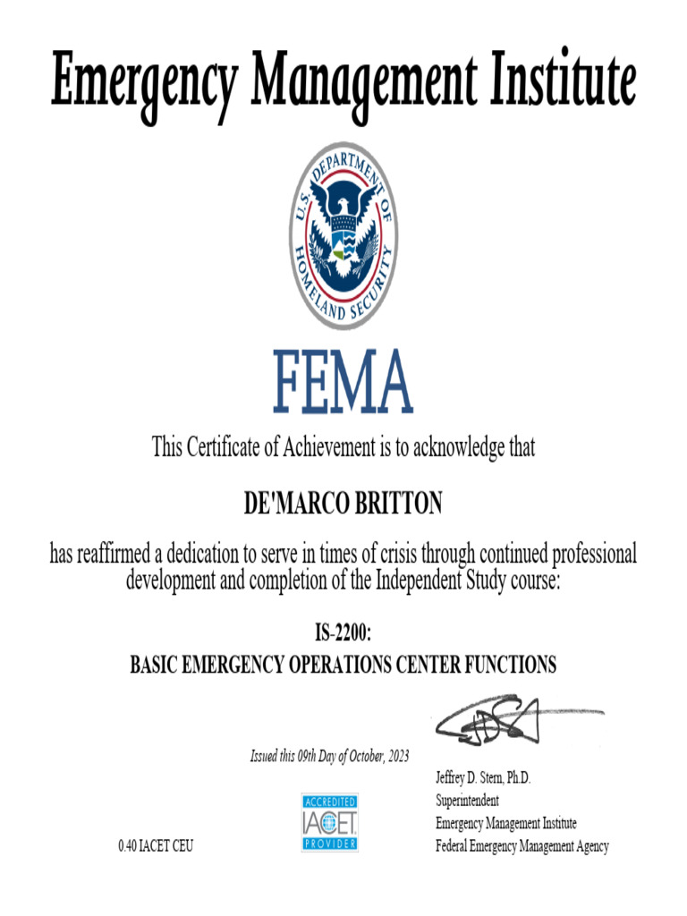 Is-2200 Basic Emergency Operations Center Functions | PDF