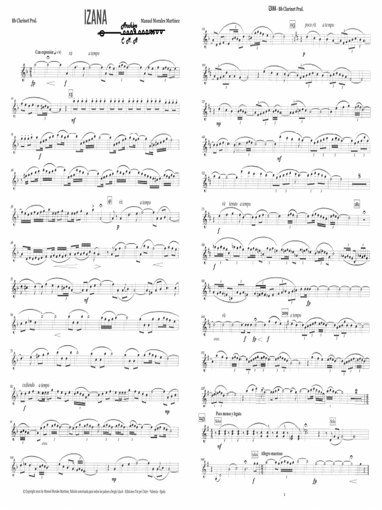 Izana - Clarinete | PDF