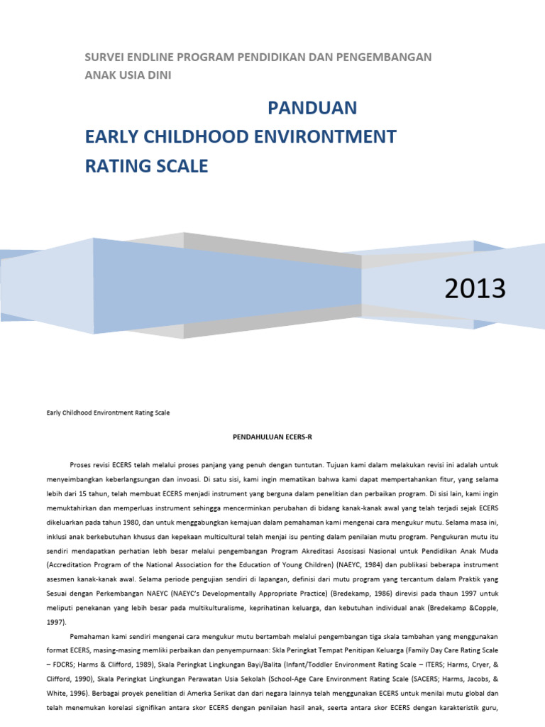 ECERS Manual | PDF | Karier & Perkembangan
