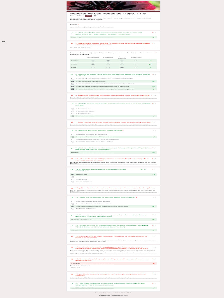 Reporte 6 Las Rosas de Mayo. 11B | PDF