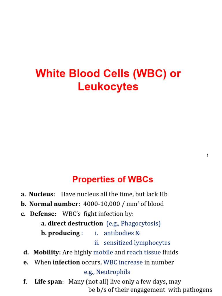 Blood WBCs | PDF | Science & Mathematics