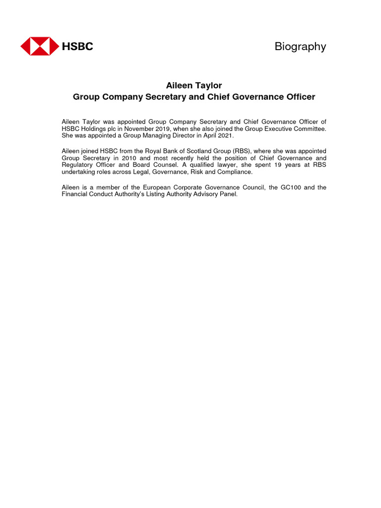 Biography Aileen Taylor | PDF