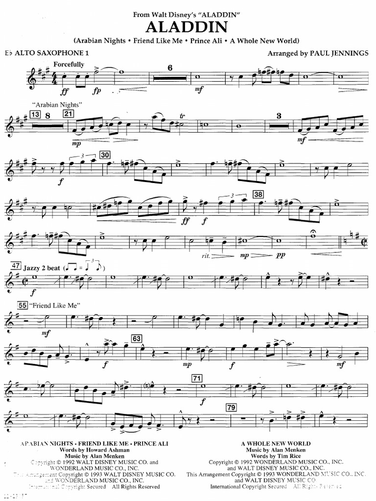 Alto Sax Aladdin Medley | PDF