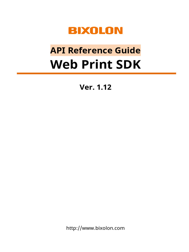 Manual Web Print SDK API Reference Guide English V1.12 | PDF