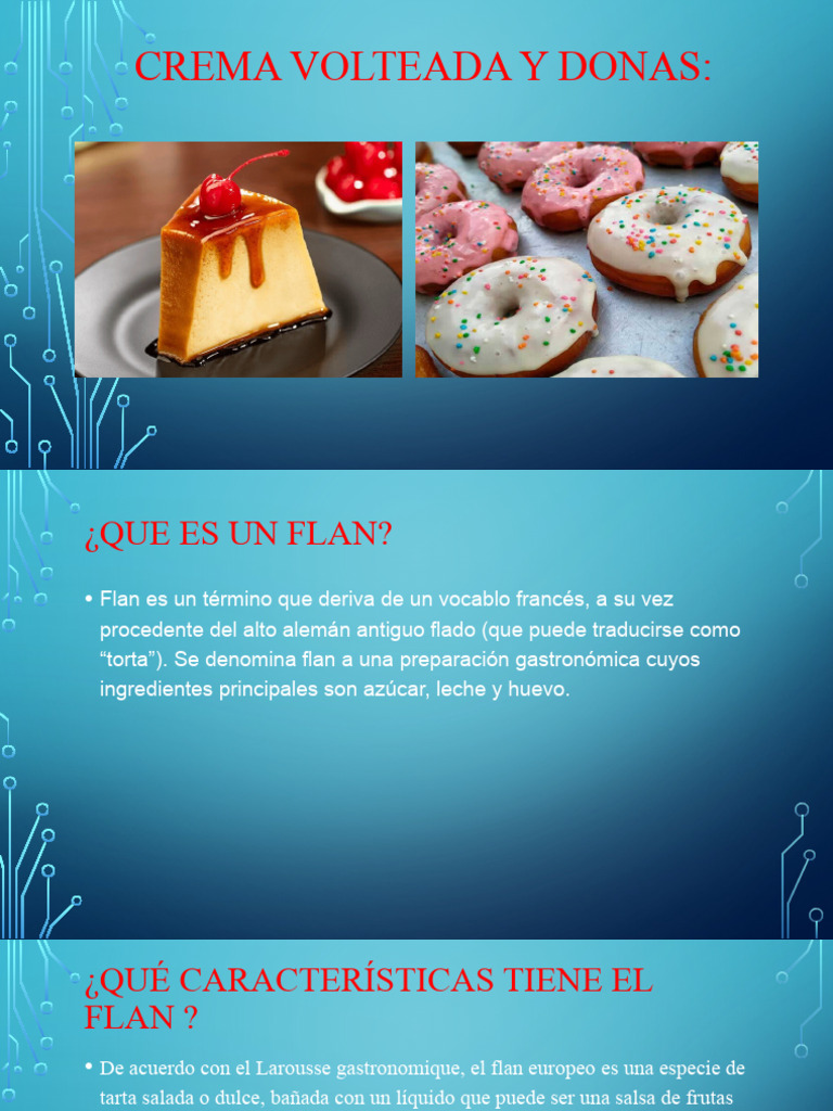 Crema volteada y donas | PDF | Rosquilla | Postres