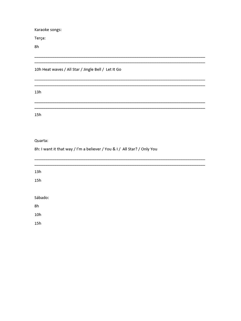 Karaoke Songs | PDF | Language Arts & Discipline | Foreign Language Studies