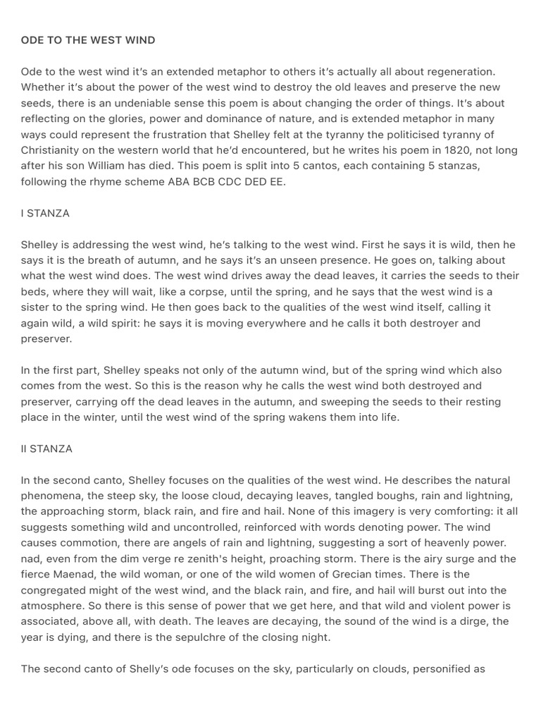 Ode To The West Wind | PDF