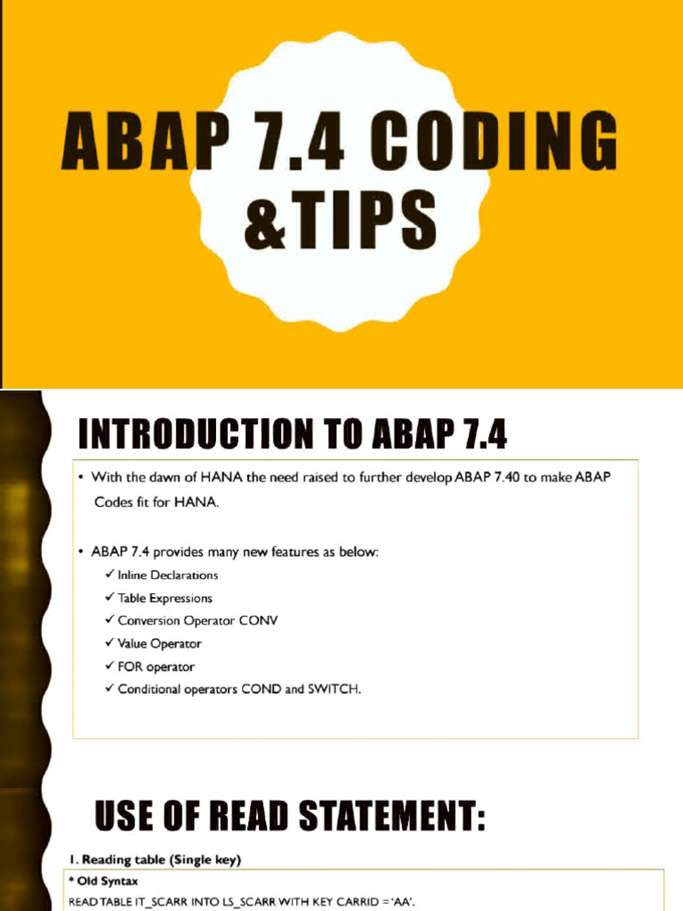 SAP ABAP 7 4 Tips Tricks 1645283497 | PDF SAP ABAP 7 4 Tips Tricks 1645283497 | PDF
