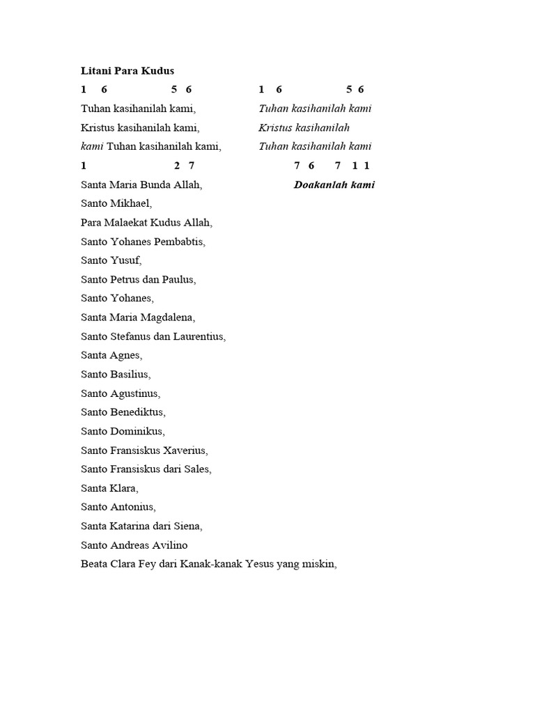 Litani para Kudus Ok | PDF