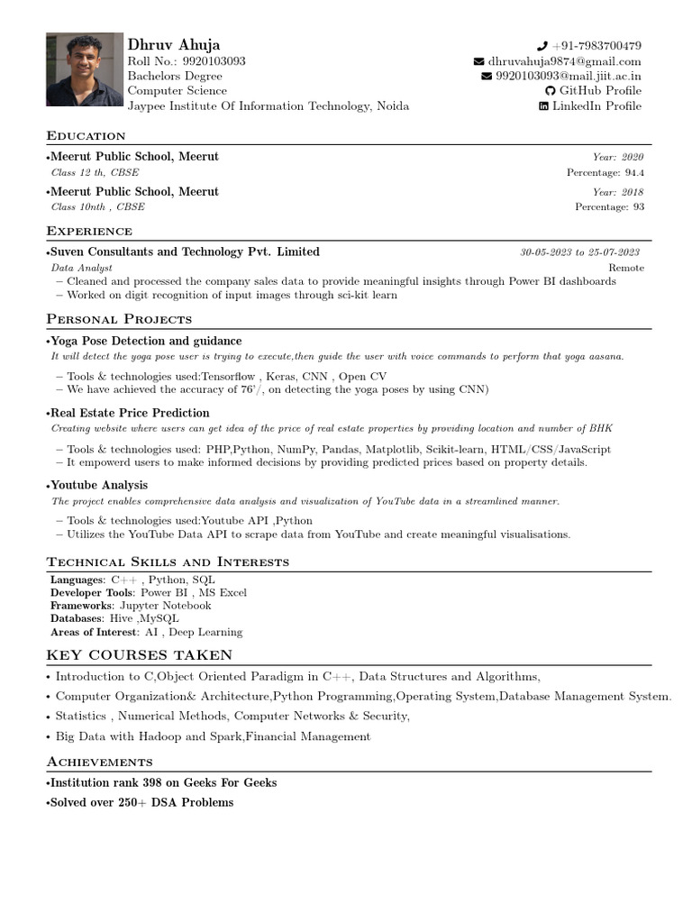 NIT Warangal Resume Template | PDF | Data | Python (Programming Language)