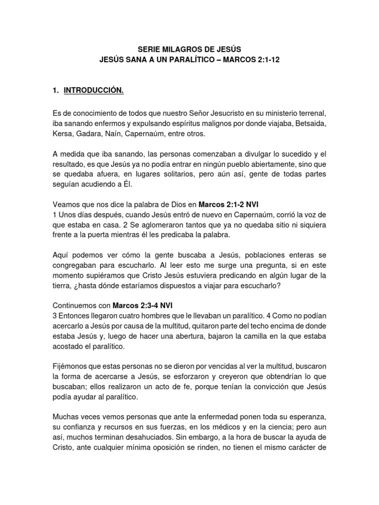 JESÚS SANA A UN PARALÍTICO | PDF