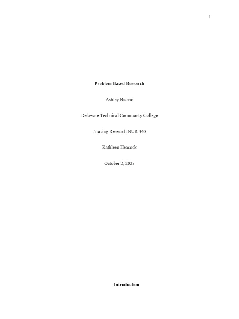 Problem Based Research Paper-Final | PDF | Nursing | Violence