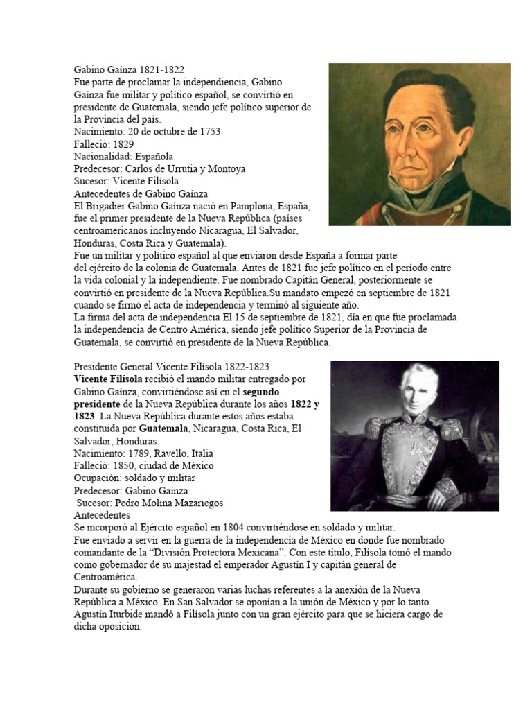 Gabino Gaínza 1821 | PDF | Guatemala