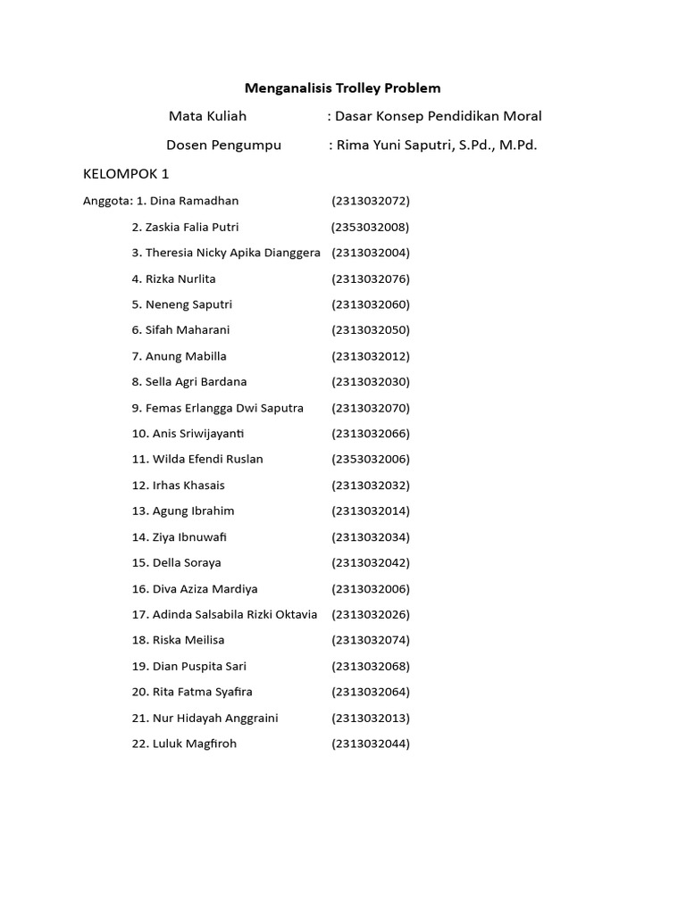 Dilema Moral Trolley Problem | PDF