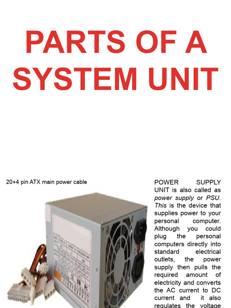 Parts of System Unit 2 | PDF | Hard Disk Drive | Manufactured Goods