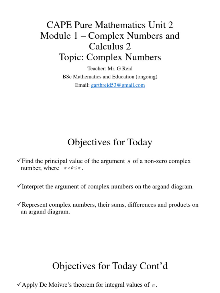 Complex Numbers 2 | PDF | Complex Number | Mathematical Concepts