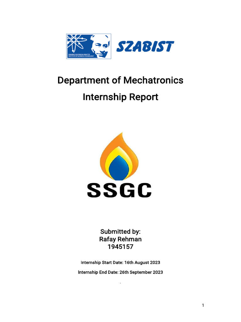 SSGC Internship Report 2.0 | PDF | Technology & Engineering