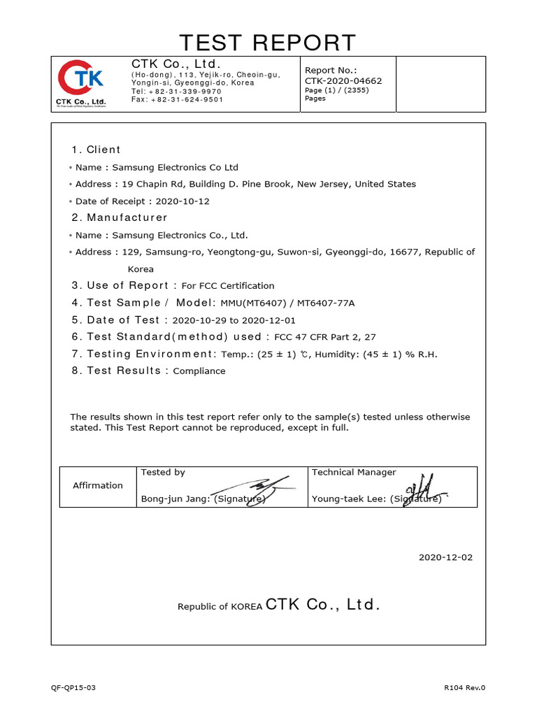 Test Report: CTK Co., LTD | PDF | Transmitter | Radio