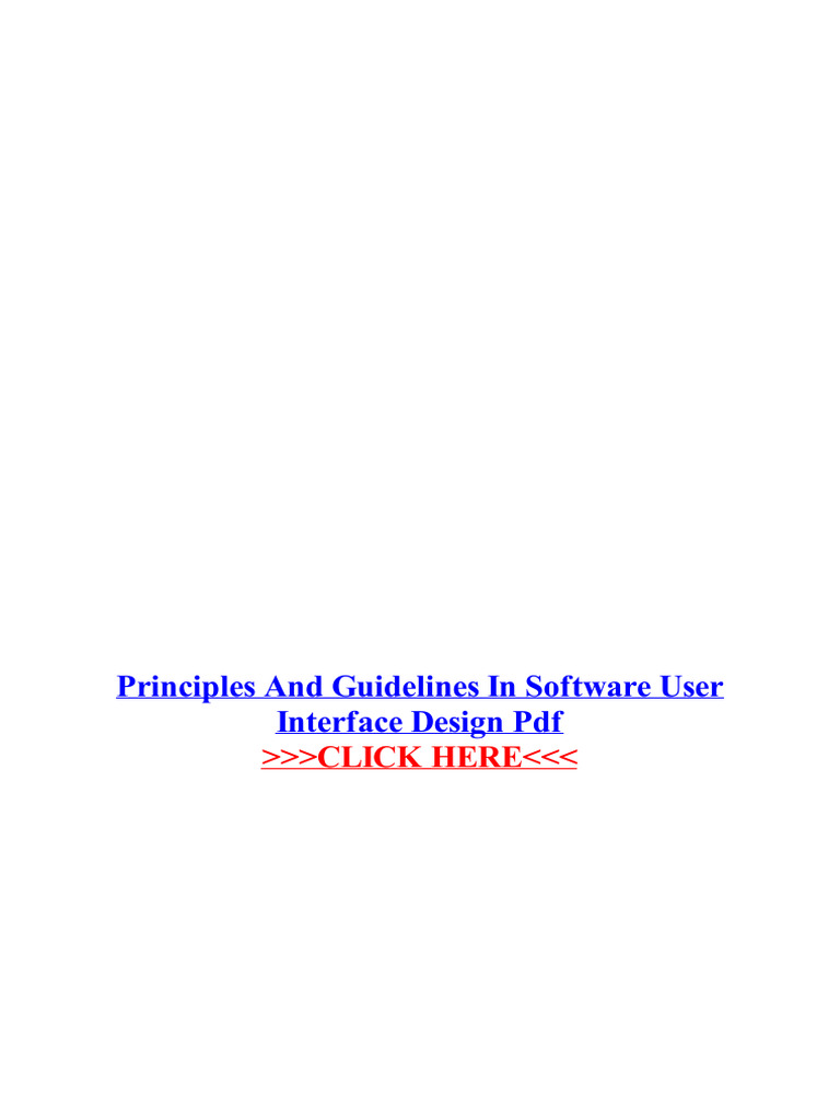 Principles and Guidelines in Software Us | PDF | Graphical User Interfaces | User Interface Design