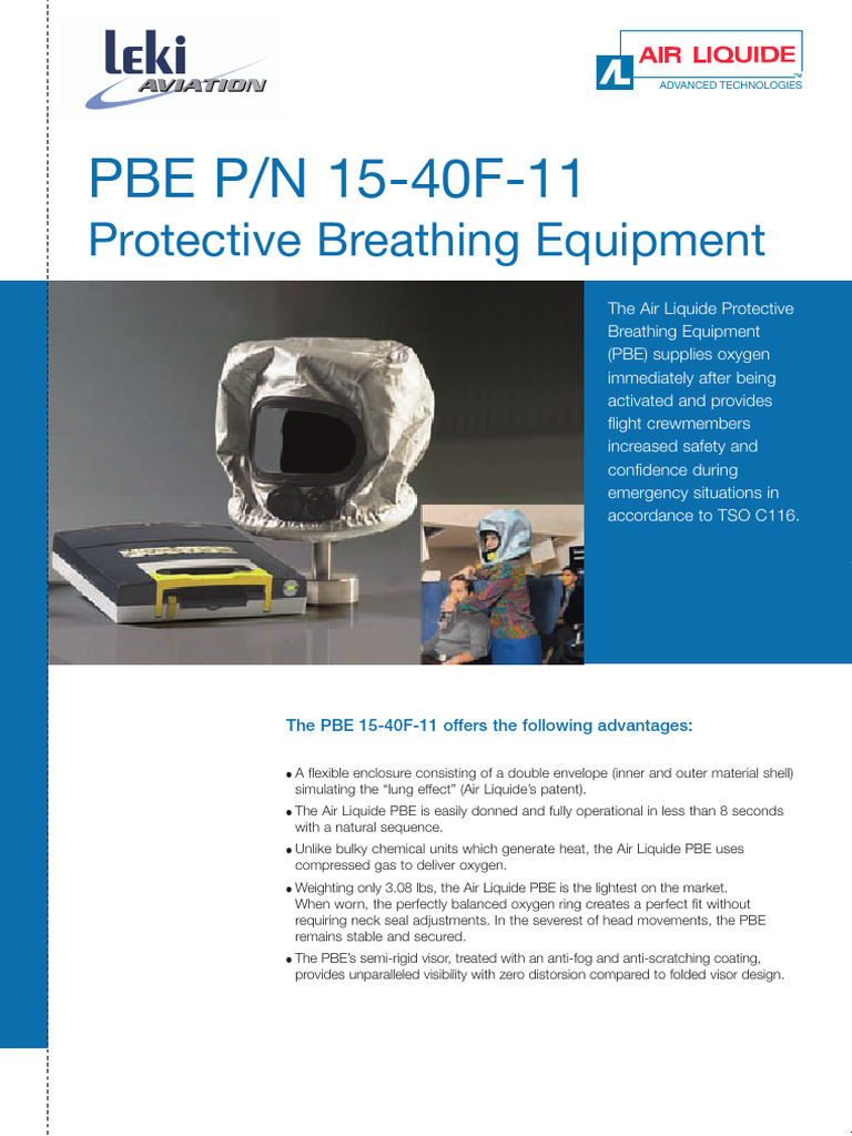 Air Liquide PBE 15-40F-11 Overview | PDF | Breathing | Equipment