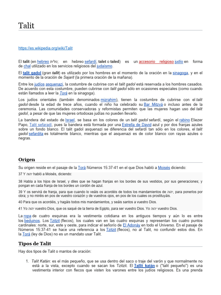 El Talit | PDF | Judios y judaísmo | Grupos etnoreligiosos
