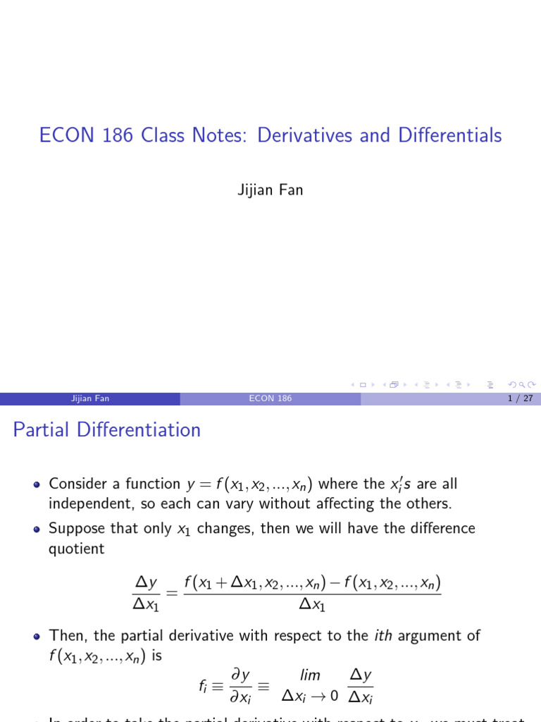 Derivatives and Differentials Part 2 | PDF