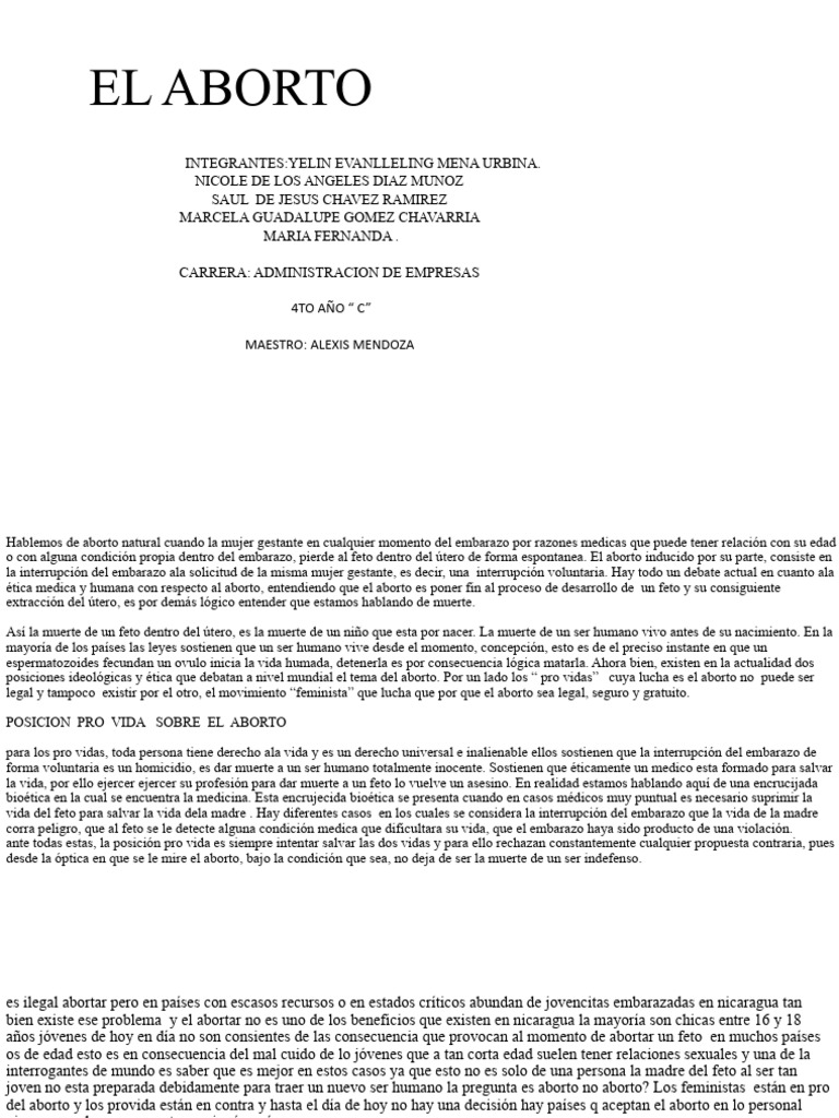 El Aborto | PDF | Aborto | Movimientos contra el aborto