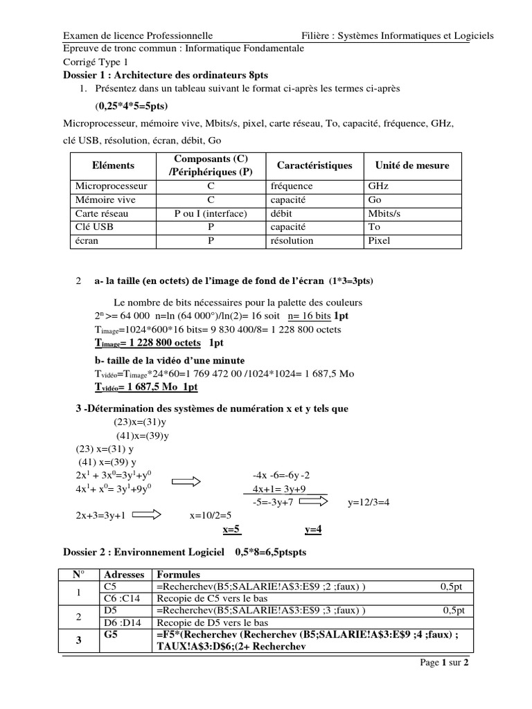 Epreuve de Tronc Commun 2017 Corrige | PDF