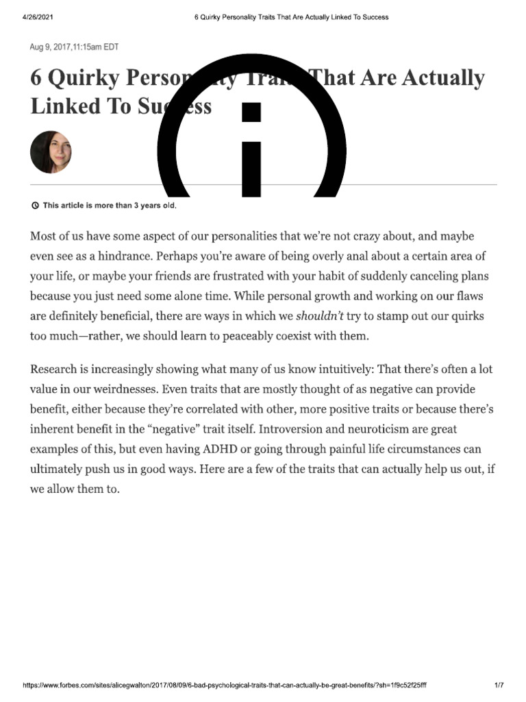 Forbes - 6 Quirky Personality Traits That Are Actually Linked To ...