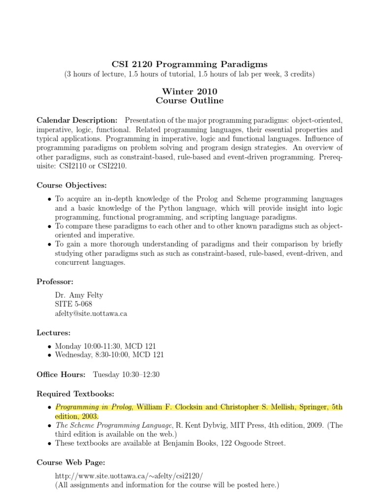 Outline | PDF | Programming Paradigms | Functional Programming