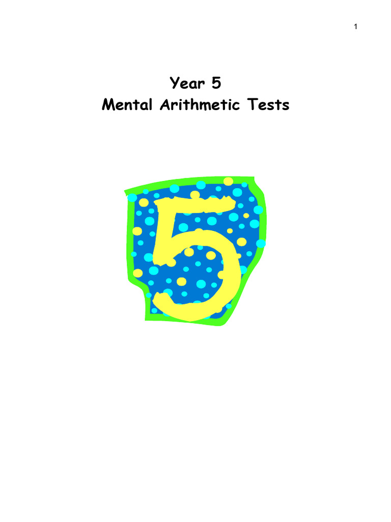 Year 5 Mental Arithmetic Tests | PDF | Litre | Multiplication
