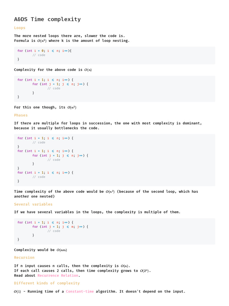 ADS Time Complexity | PDF