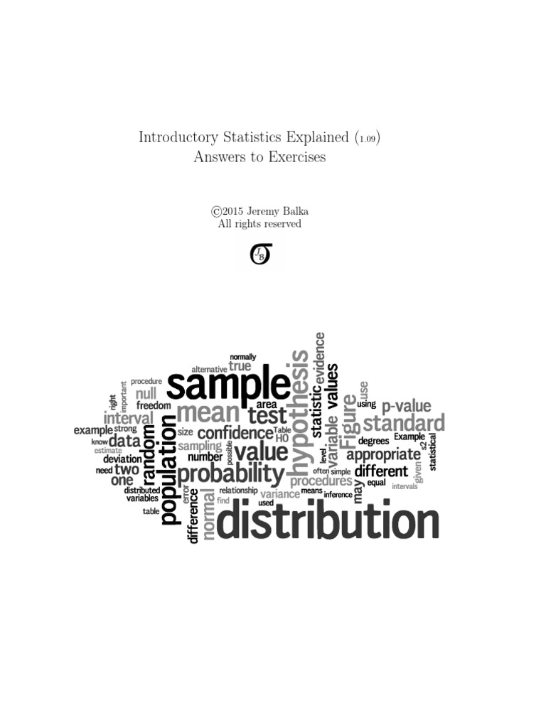 JB Ies 109 Exercises Answers | PDF | Probability Distribution | Regression Analysis