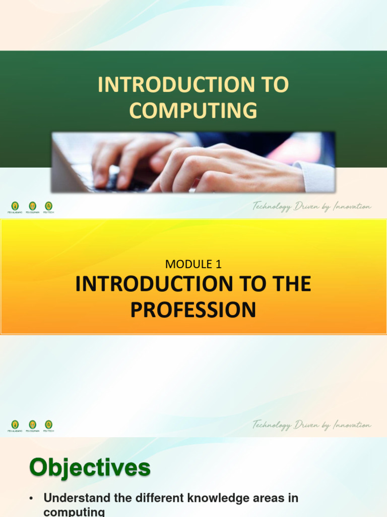 Introduction To Computing - Module 1 - Introduction To The Profession ...