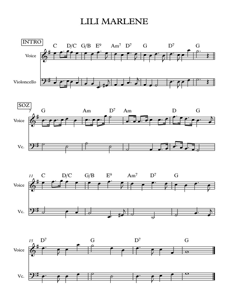 LILI MARLENE - Full Score | PDF