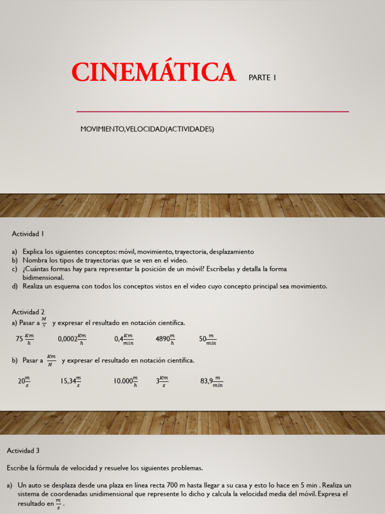 Cinemática Parte 1 | PDF