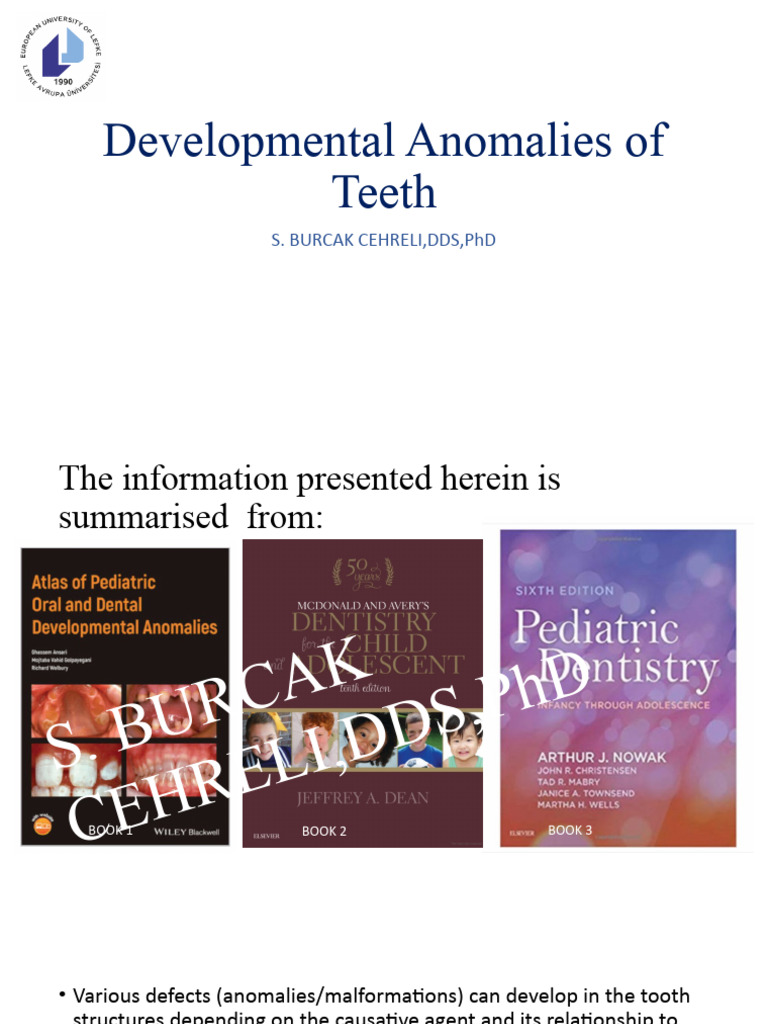 Dental Developmental Anomalies | PDF | Human Tooth | Tooth Enamel