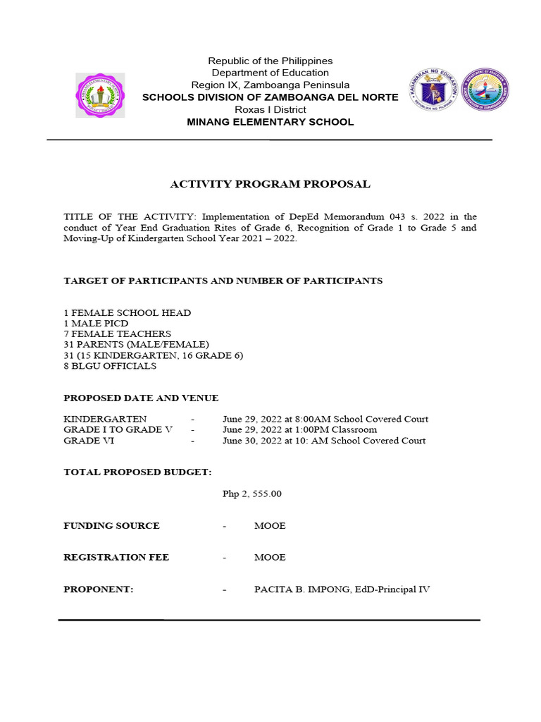 activity program proposal | PDF