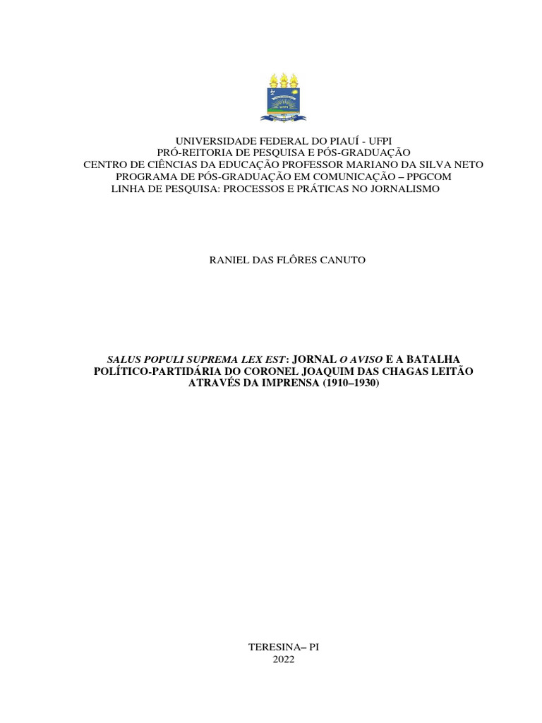 Dissertação - Raniel Das Flôres Canuto | PDF