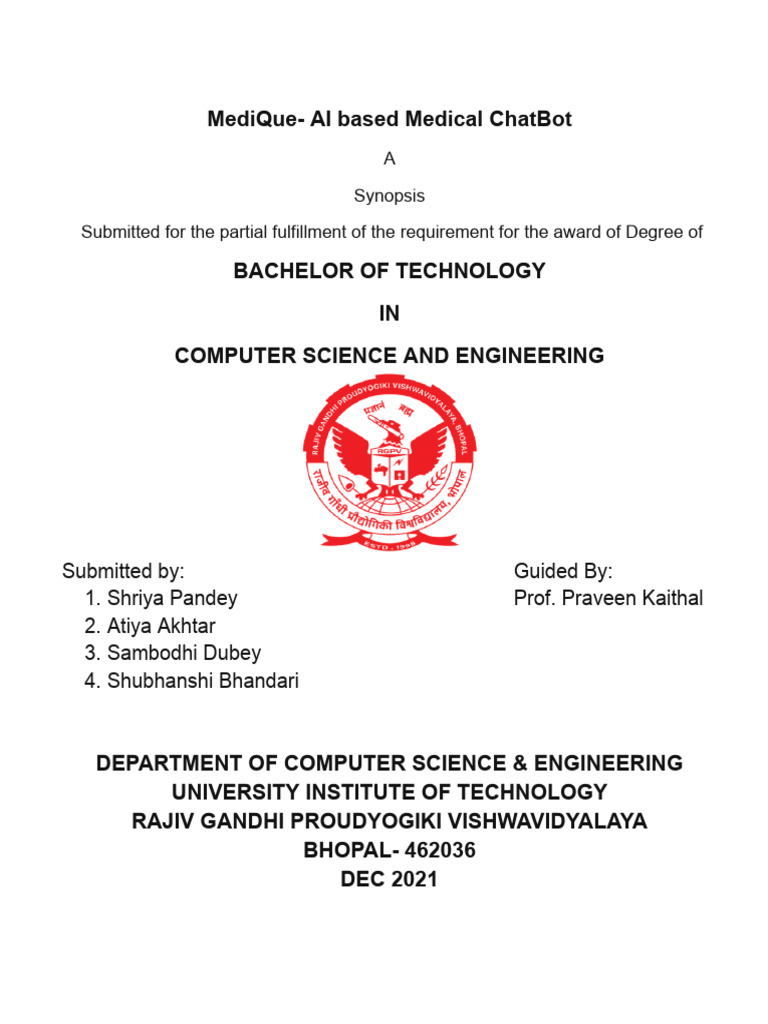 MediQue MajorProject Synopsis | PDF | Medical Diagnosis | Computing
