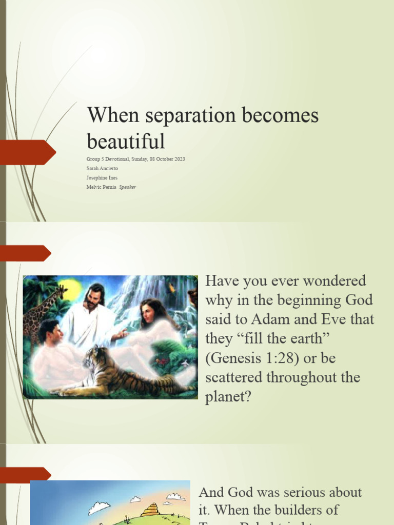 Devotional When Separation Becomes Beautiful | PDF | Jesus | Disciple ...