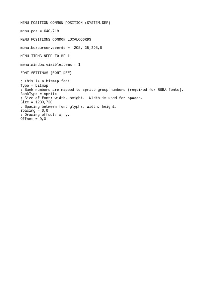 Common Mugen Main Menu Settings | PDF